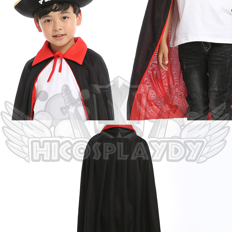 hiCosplaydy Kids Adult Pirate Ship Captain Cosplay Black Red Vampire ...