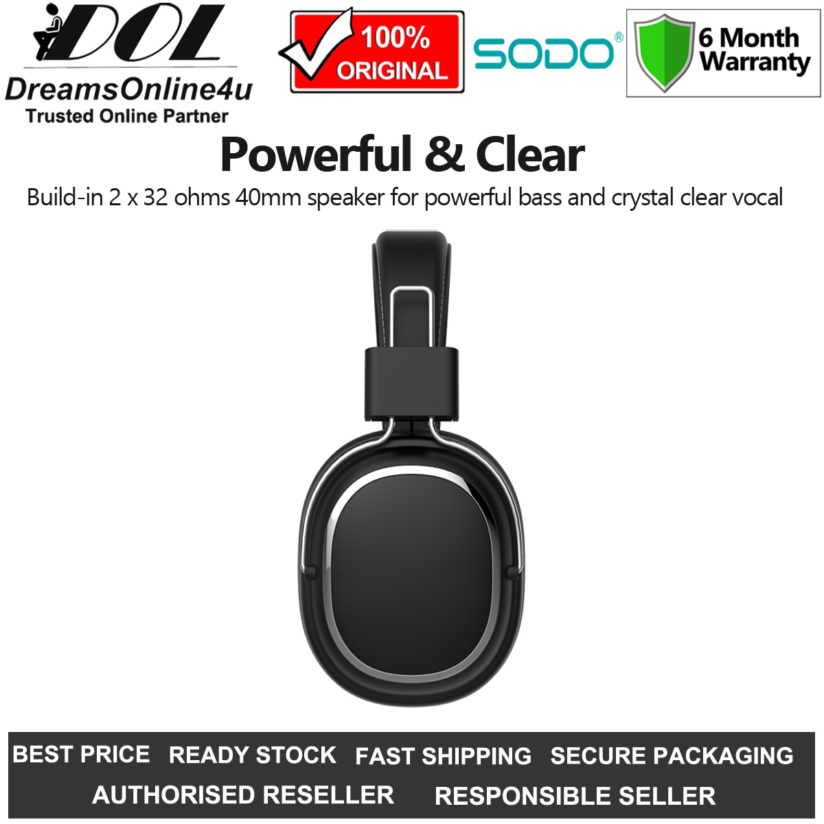 SODO SD-1004 Powerful Bass Crystal Clear Vocal Bluetooth 5 Wired ...
