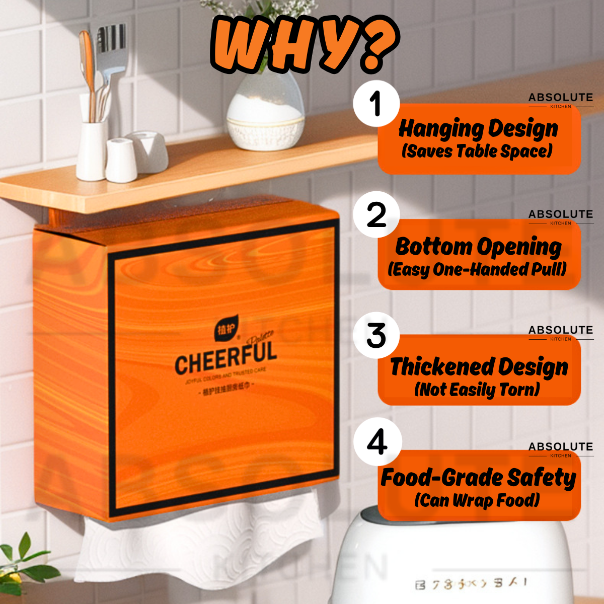 Cheerful Kitchen Tissue 200pulls wall hanging kitchen tissue tisu dapur ...