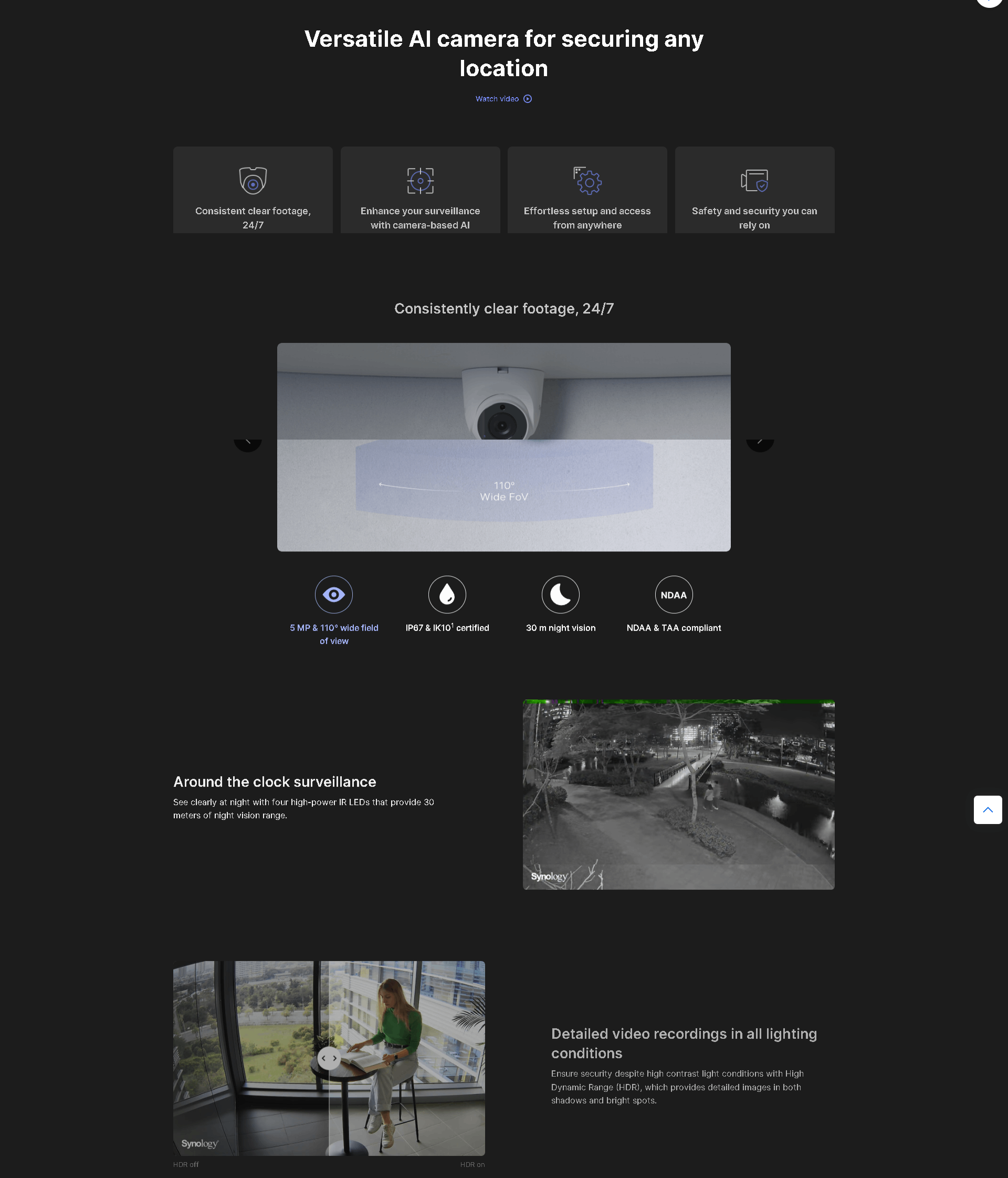 Synology TC500 / BC500 2K Motion Tracking-Smart AI WiFi Camera IP CCTV ...
