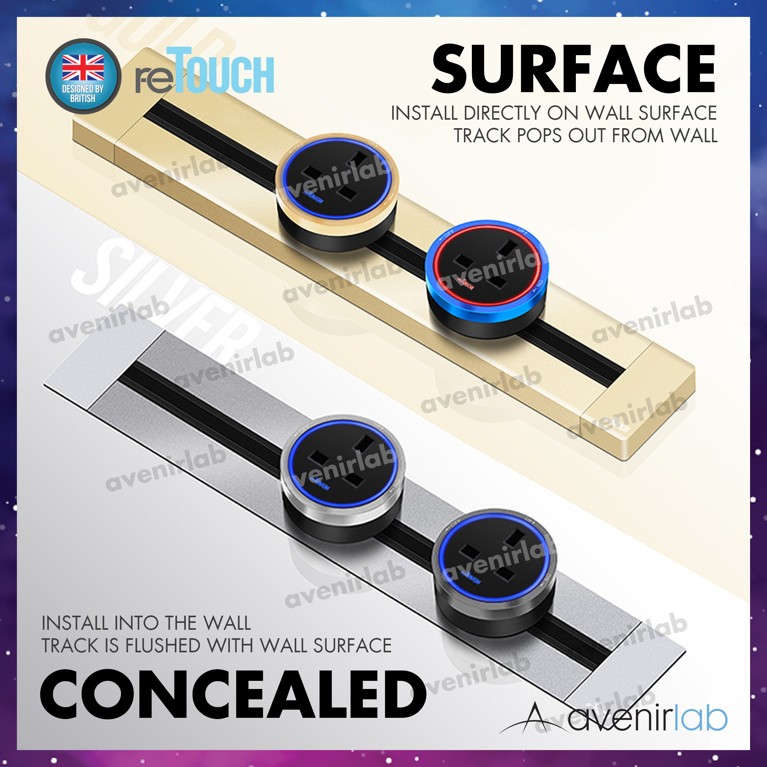 reTouch Power Track 32A Power Line Power Rail and Power Track Socket ...