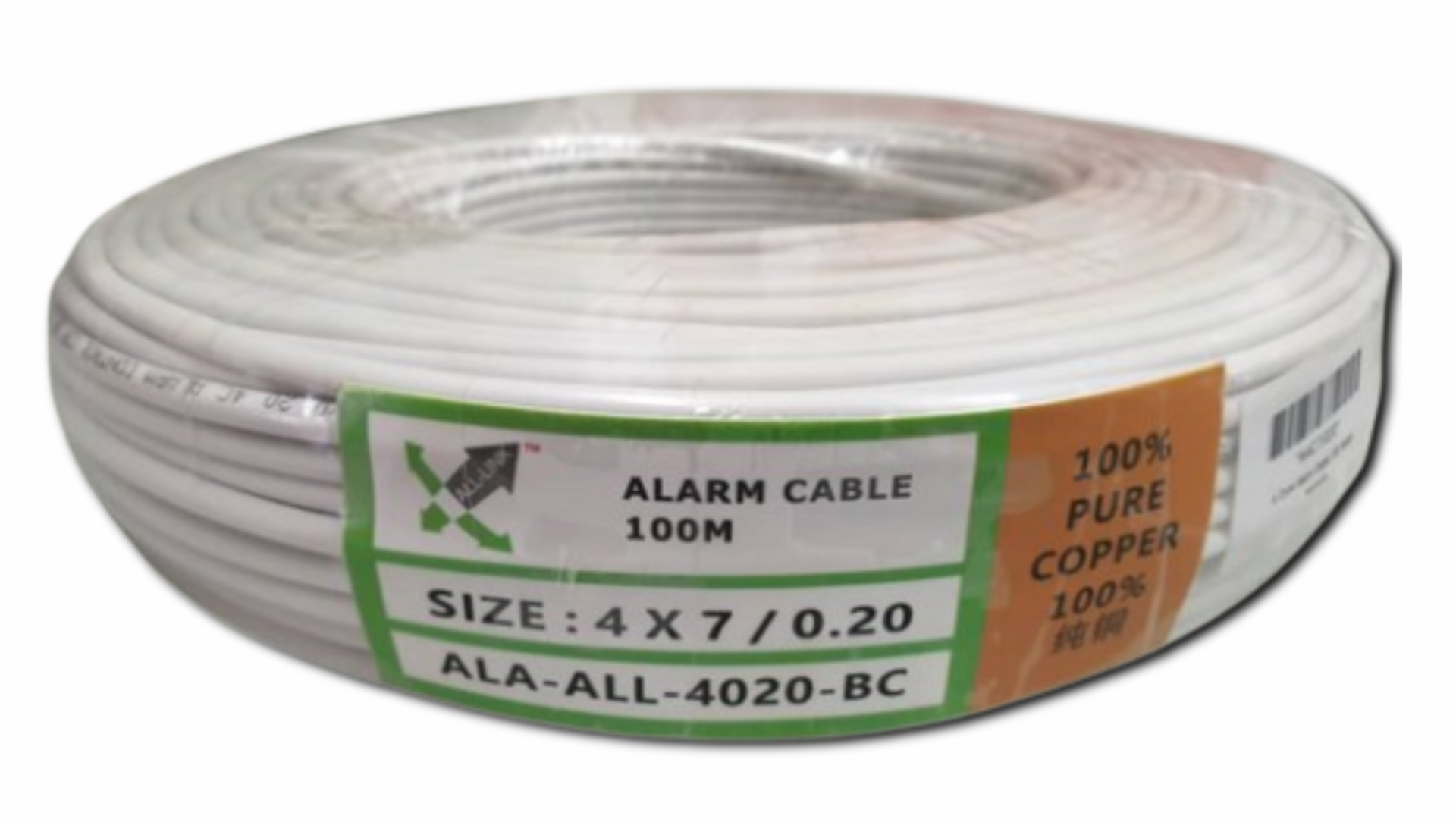 Home Alarm 4 Core Wire Cable 4x7 / 0.20 Thick 100m 100 Meter 100% Pure ...