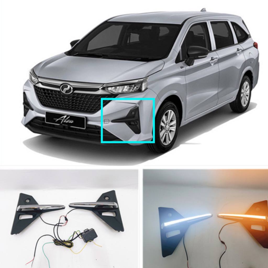 Perodua Alza 2022-2024 Front Bumper Fog Lamp Cover With DRL 3IN1 ...