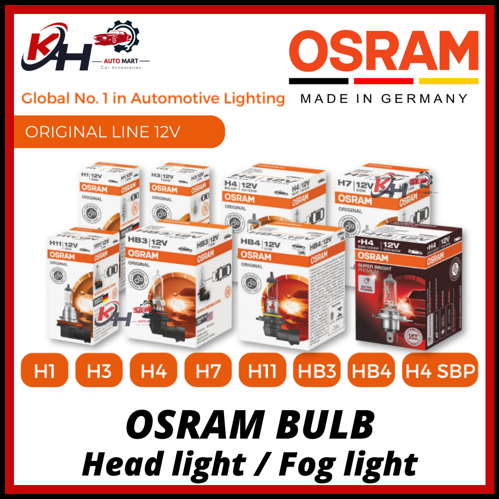 100% Original💎 Osram GERMANY💎12V Car Halogen Bulb All Sizes HEAD / FOG ...