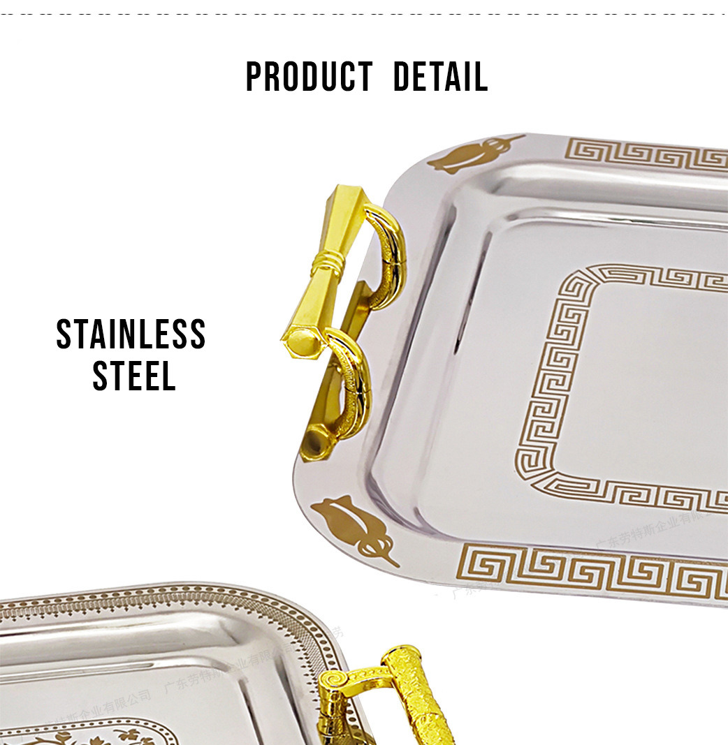 S M L Stainless steel food serving tray drink coffee tea fruit home ...