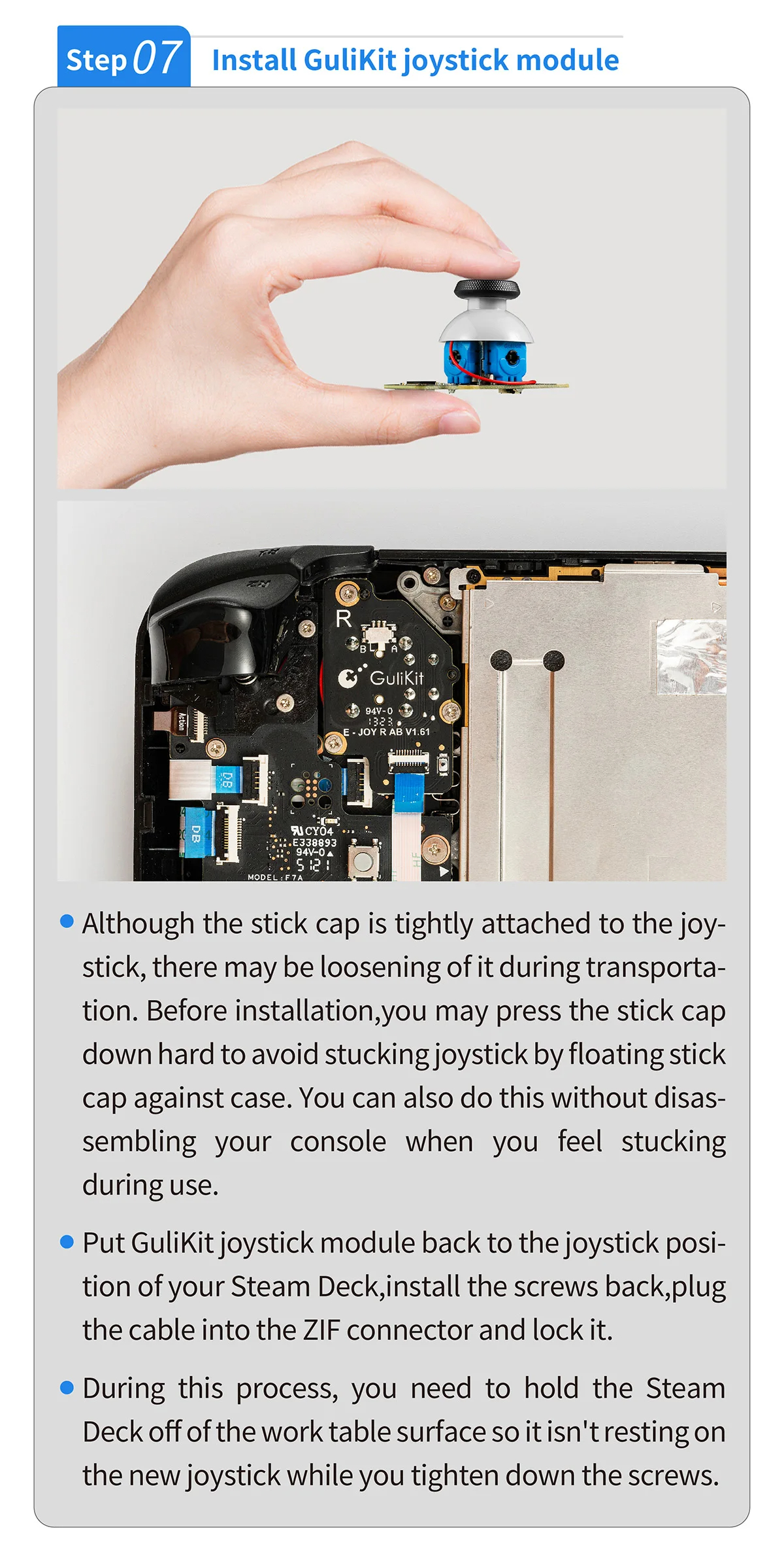 GuliKit Electromagnetic Joystick Module for Steam Deck OLED/Steam Deck LCD GuliKit SD02/GuliKit ...