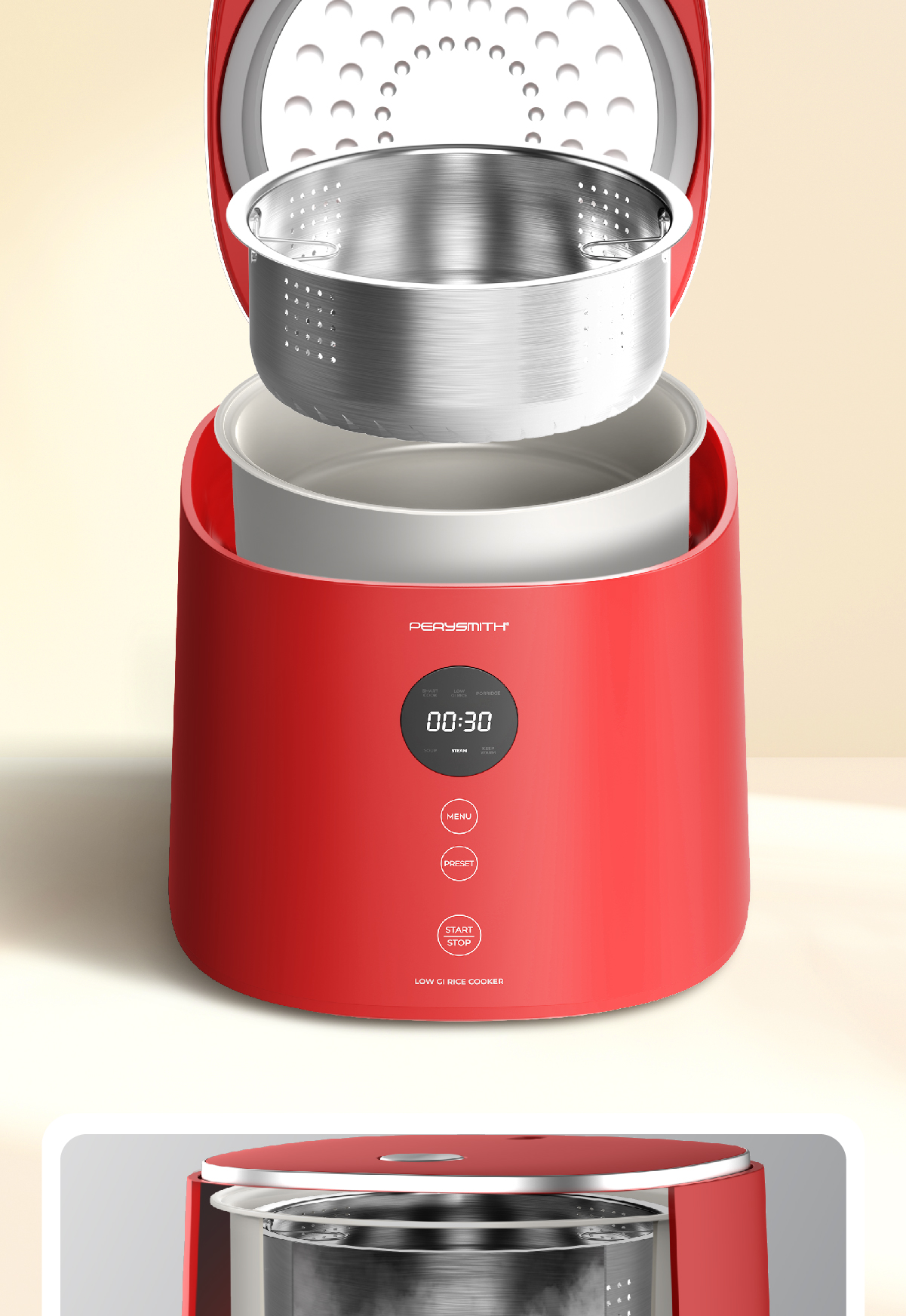 PerySmith Low GI Rice Cooker Easy Cooking Series (3L) PS900 | Shopee ...