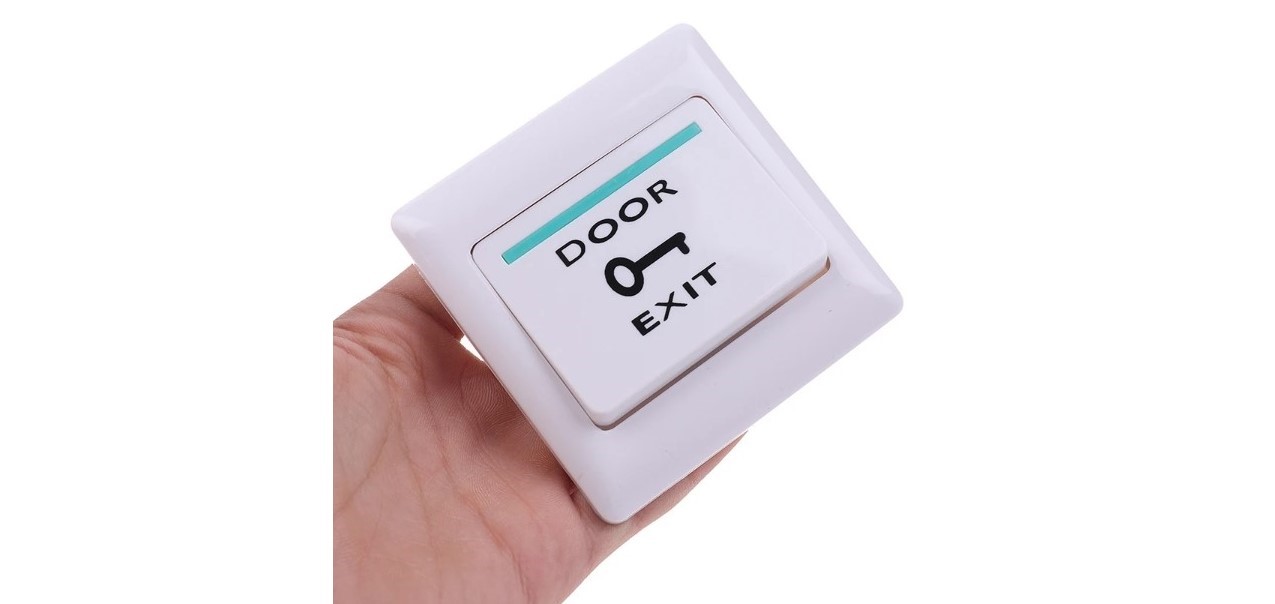 Big White Exit Push Button For Electromagnetic EM Lock Door Access ...