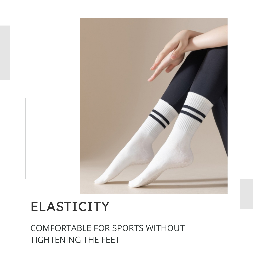 Elastic Yoga Socks Anti Slip Zumba Pilates Running Cotton Socks ...