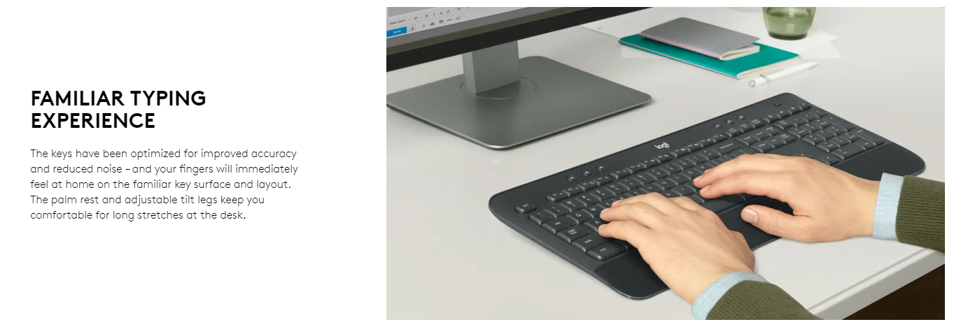 LOGITECH MK545 ADVANCED WIRELESS COMBO SET KEYBOARD & MOUSE WITH FULL ...