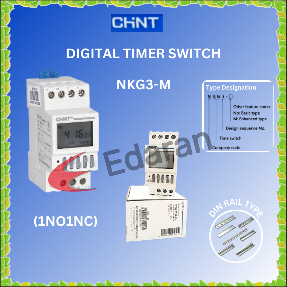 CHINT NKG3-M DIGITAL TIMER SWITCH (1NO1NC) - DIN RAIL TYPE | Shopee ...