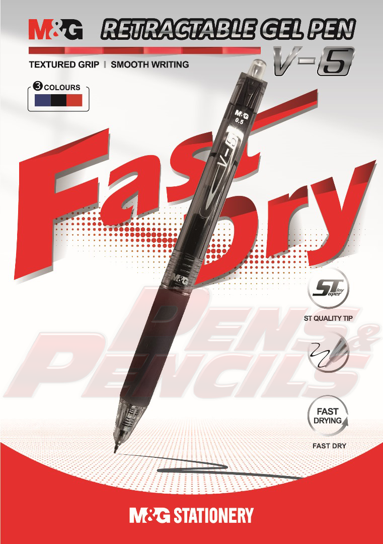 M&G V5 Gel Pen Retractable / Fast Dry Gel Pen (1pc) | Shopee Malaysia