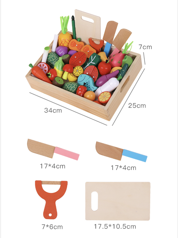BabyBoss Wooden Magnet Food Cutting Fruit Vegetable Food Toy Pretend ...