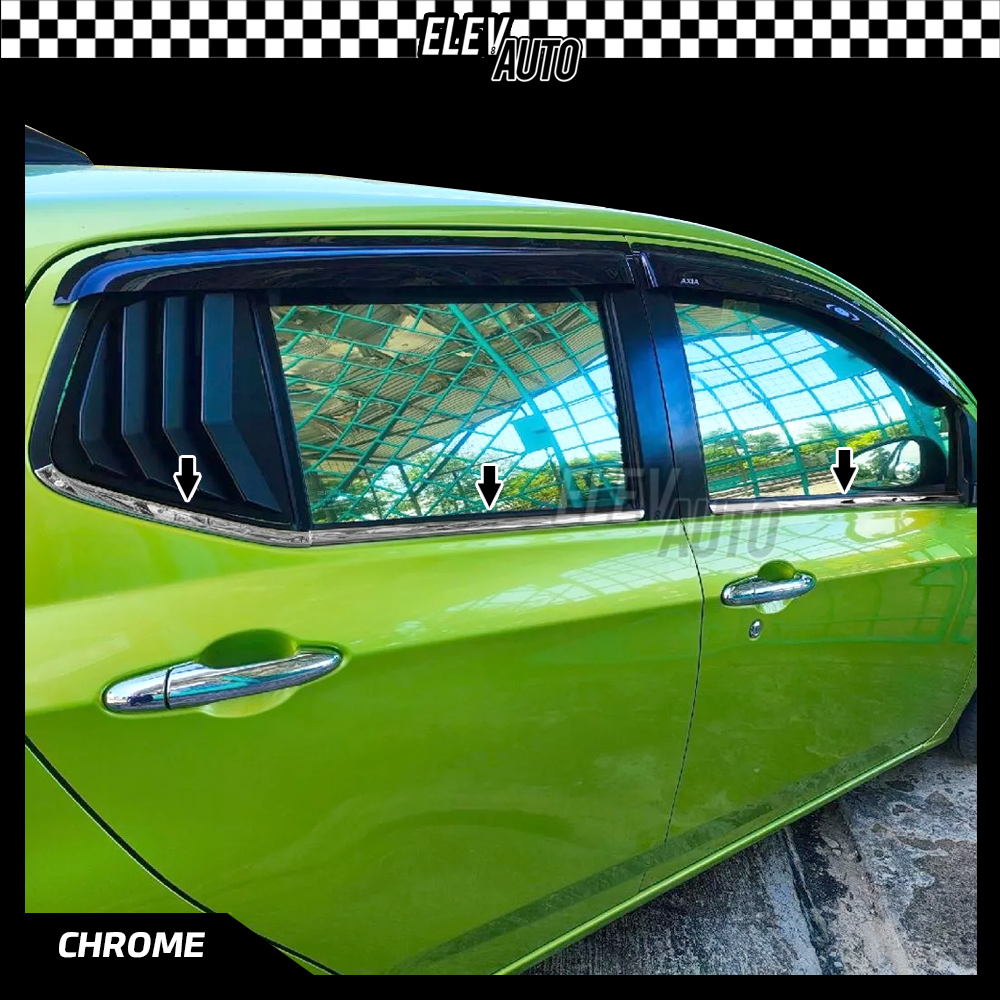 Perodua Axia 2014-2022 CHROME BLACK Window Lining Trim Door Belt ...