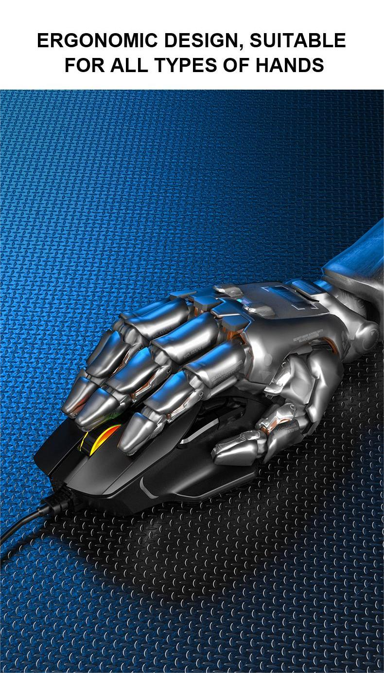 AULA F815 Wired Gaming Mouse 12800 DPI RGB 13 Backlit Modes & 6 Macro ...