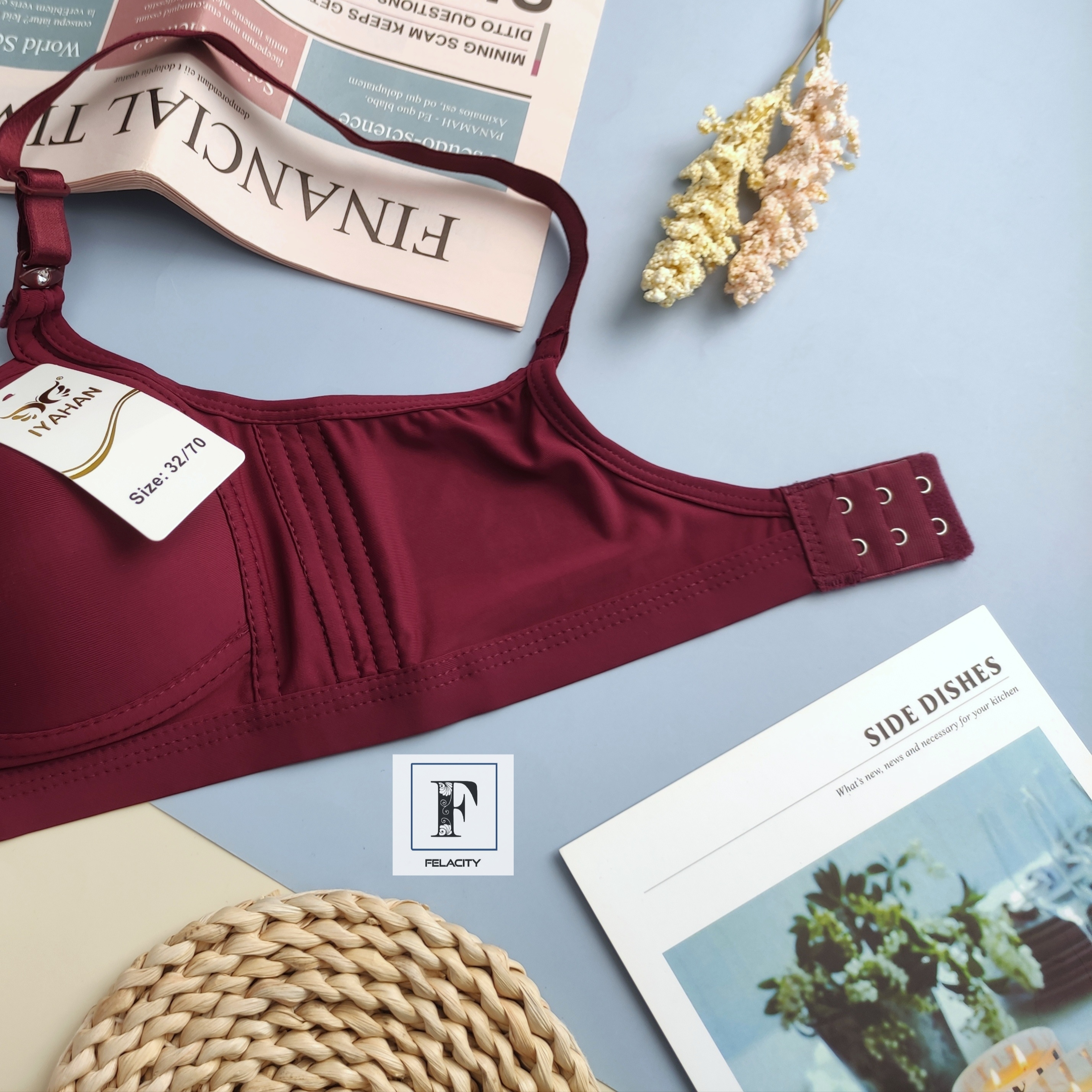 Bra Women Full Cup Wireless Plain AB Cup 32-38 Baju Dalam Wanita Cup ...