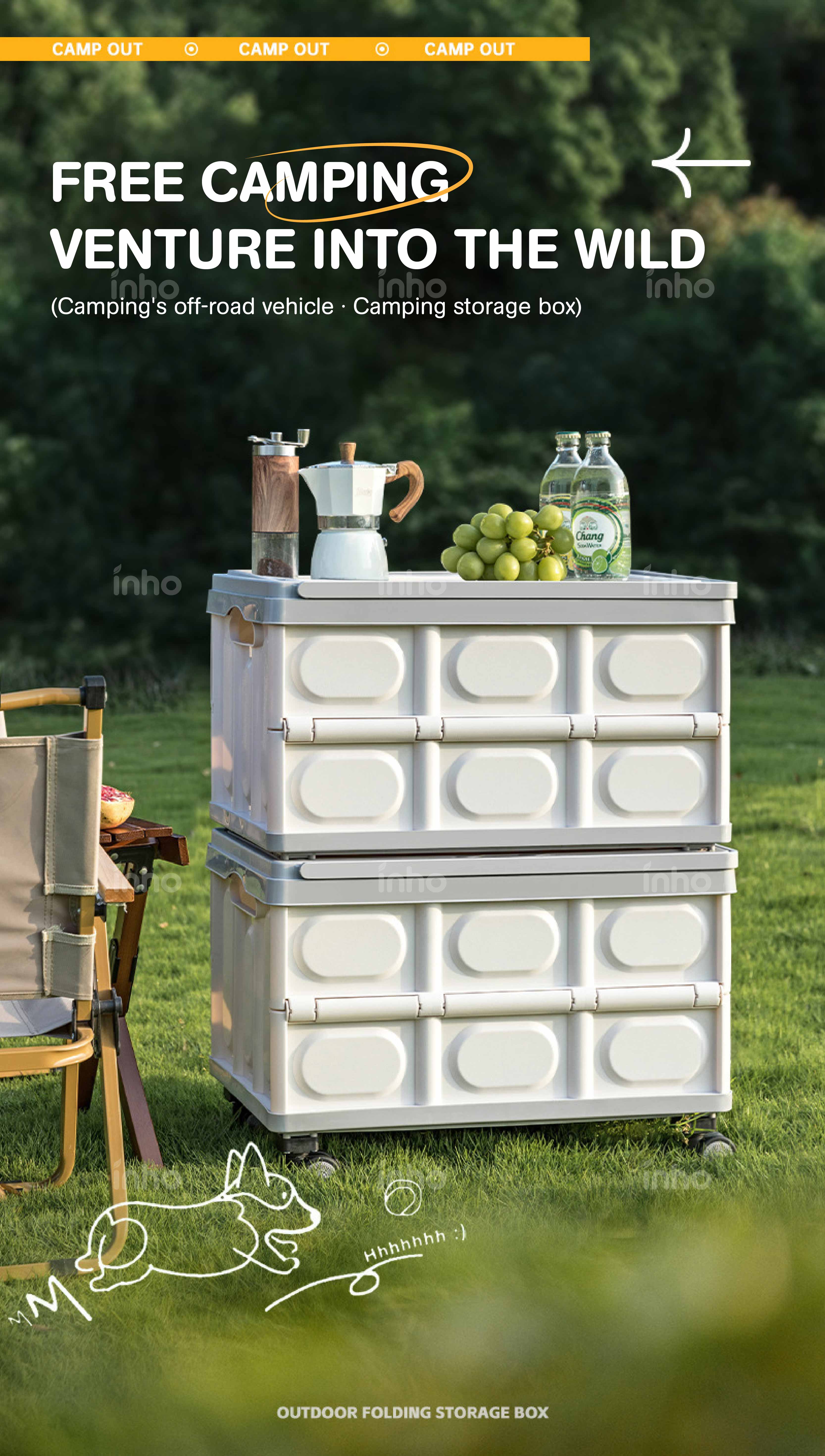 INHO L43-54cm (30-56 Litre) Multi-Function Wooden Cover Storage Box ...