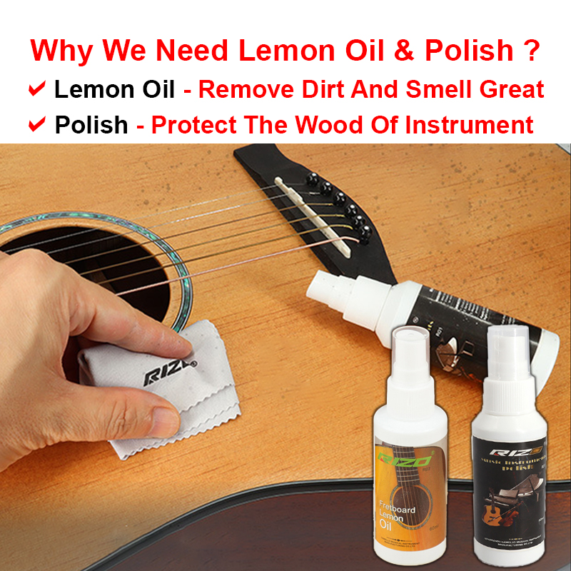 [SET] Guitar Lemon Oil Polish Kit - Microfiber Cleaning Cloth Elektrik ...
