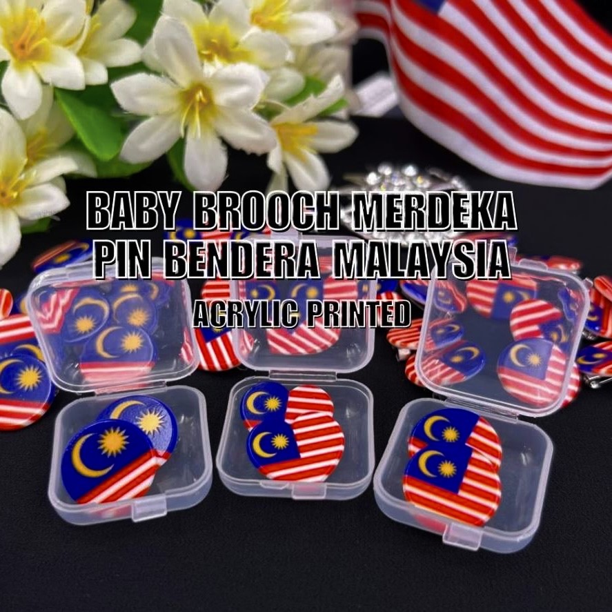 Elegant Brooch Pin Bendera Malaysia Merdeka & Brooch Bunga Raya ...