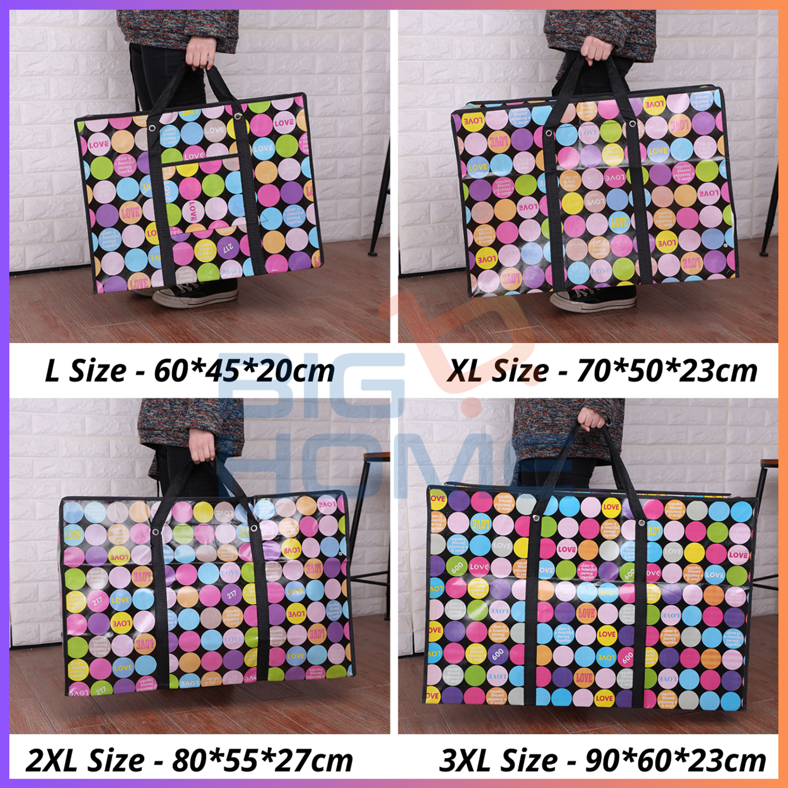 Beg Guni Besar Berzip Tebal Beg Besar Balik Kampung Beg Laundry Besar ...