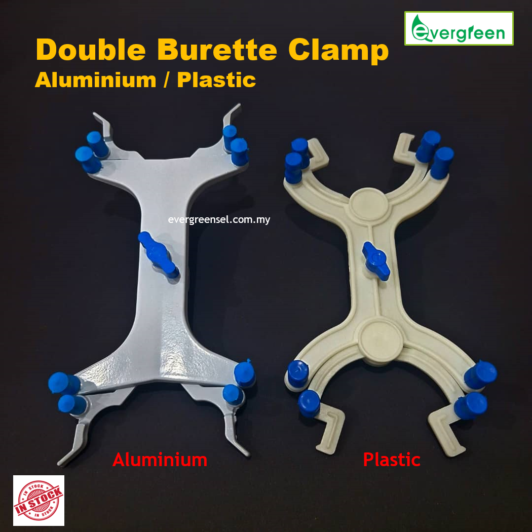 Klem Buret Plastik, Aluminium/ Double Burette Clamp, Plastic, Aluminium ...