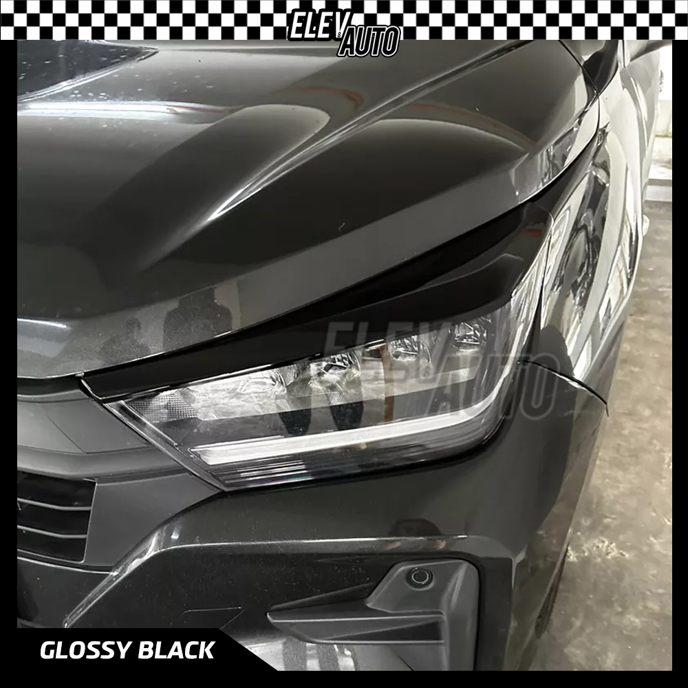 Perodua Axia 2023-2024 CARBON CHROME BLACK Headlamp Eyelid Eyebrow Trim ...