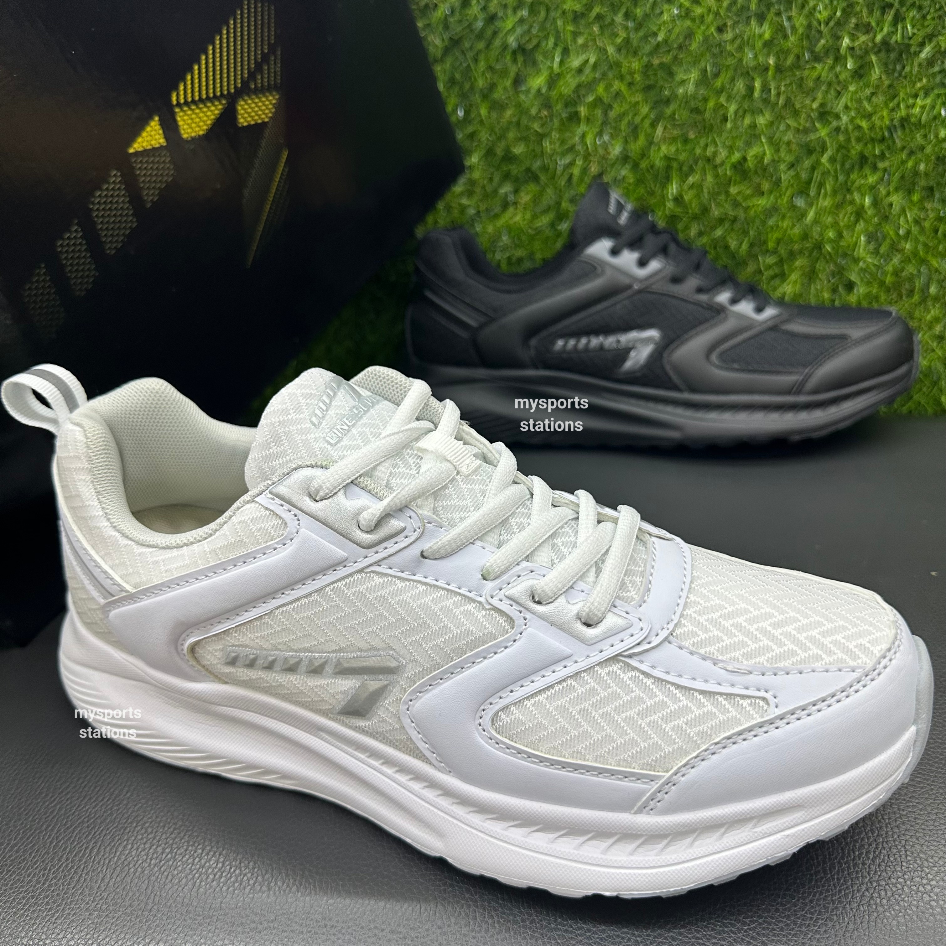 LINE SEVEN | LINE 7 S-2729 Mens White Shoes | Black Shoes | Running ...