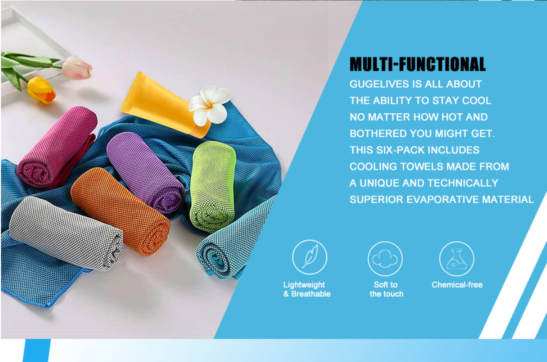 Microfiber ICE Cooling Towel Quick Dry Gym Yoga Sweat Beach Swimming ...