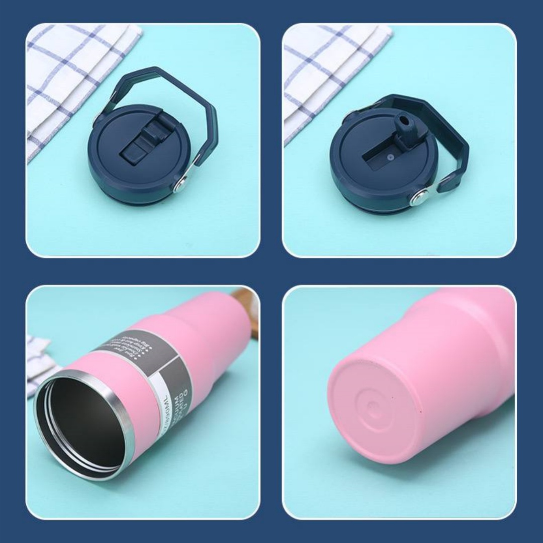 890ml 304 Stainless Steel Handheld Thermos Insulated Vacuum Tumbler Hot or Cold Mugater Bottle ...