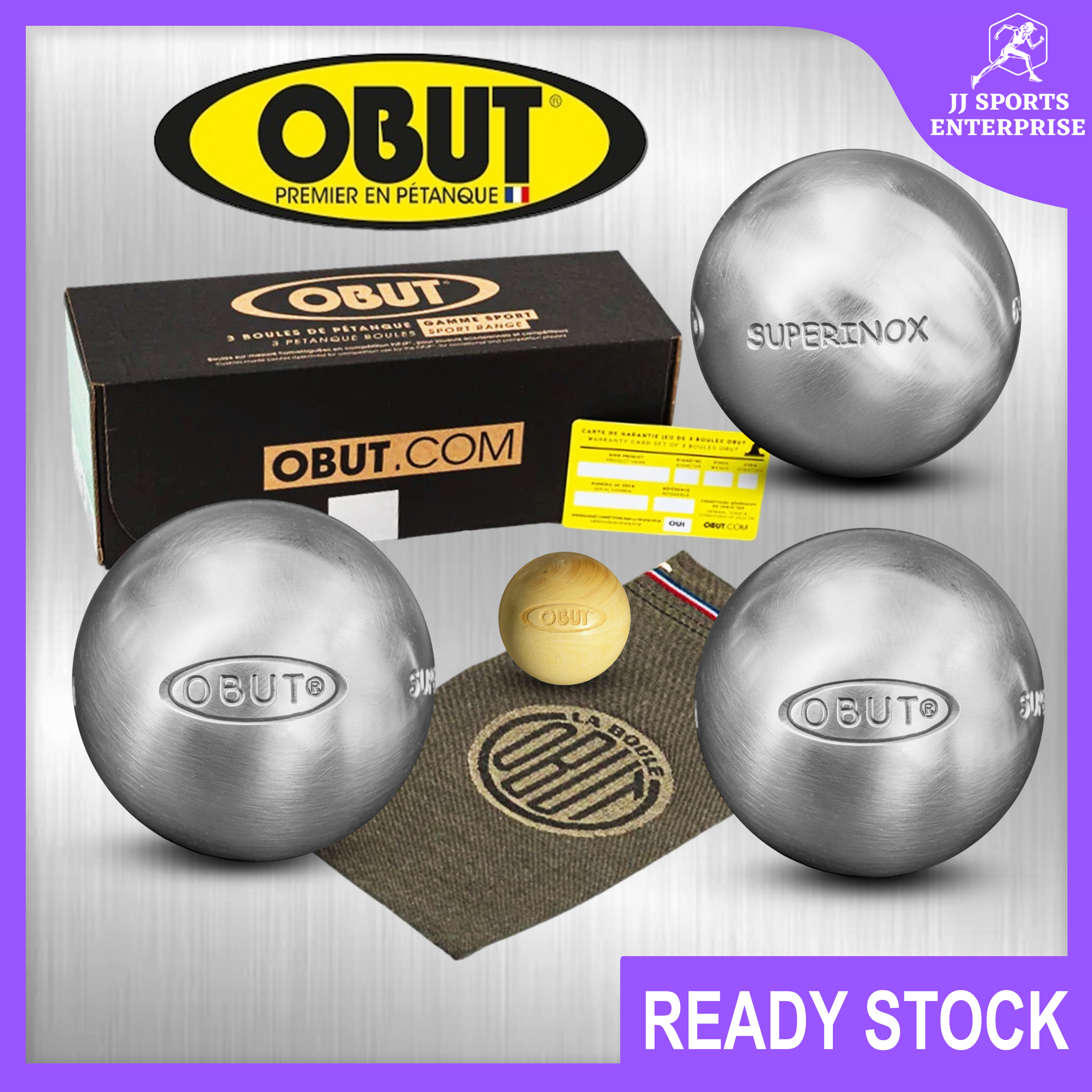 OBUT Petanque Boules Match Superinox Style 0 Competition Jack Bola ...