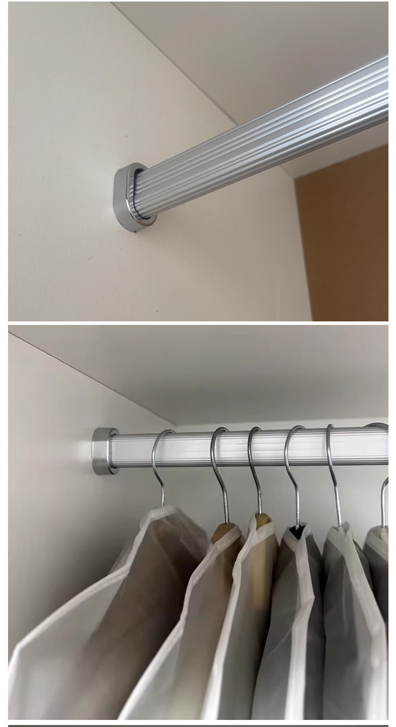 ClassAHW 25mm 19mm Metal Chrome Oval Pipe Holder V Bracket Wardrobe ...