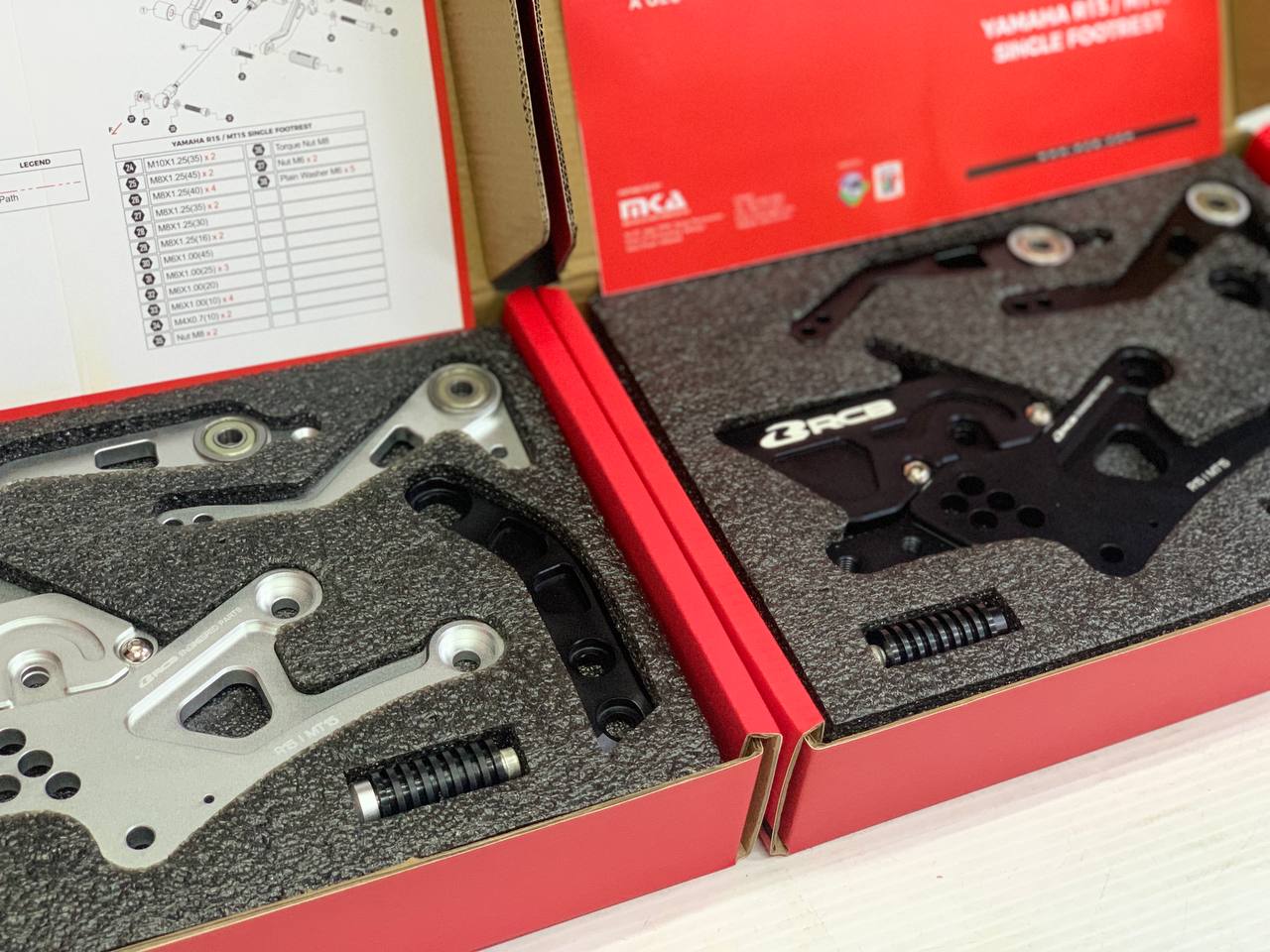 RCB FOOTREST SINGLE SET S2-V2 R15 R15-V3 & V4 / R15M MT15 - SILVER ...
