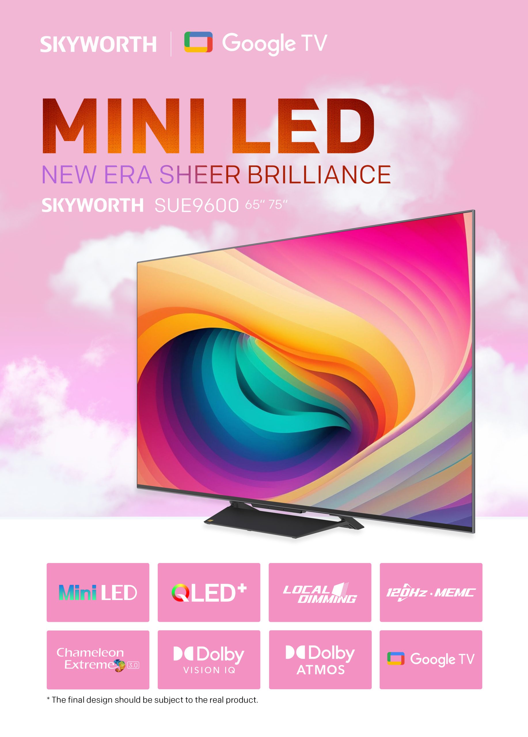 Skyworth Smart TV SUE9600 4K UHD | Mini LED | Google TV | 120hz MEMC | 65" & 75" Inches ...