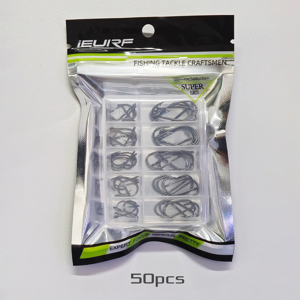 Mata Kail 100pcs Carbon Steel Fishing Hook Saltwater Freshwater ...