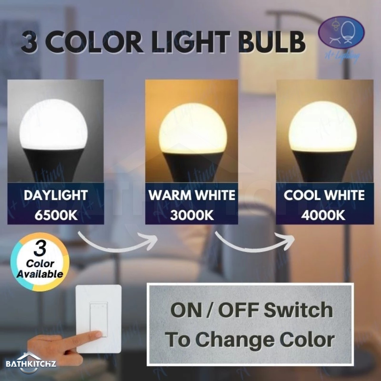 OPPLE E27 9W LED 3 Colour Bulb (Daylight/Cool White/Warm White) Scene ...