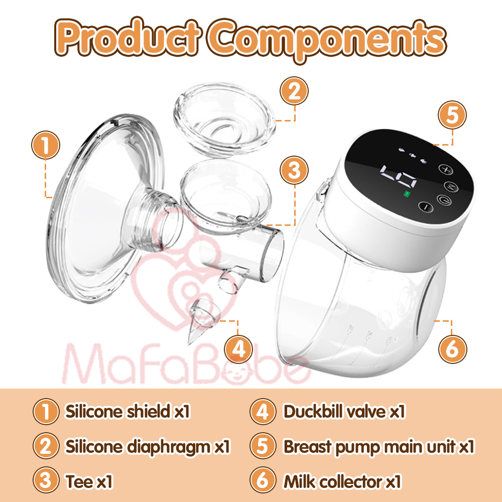 Mafababe LED Breast Pump Large Screen Display Hands-free Wearable ...