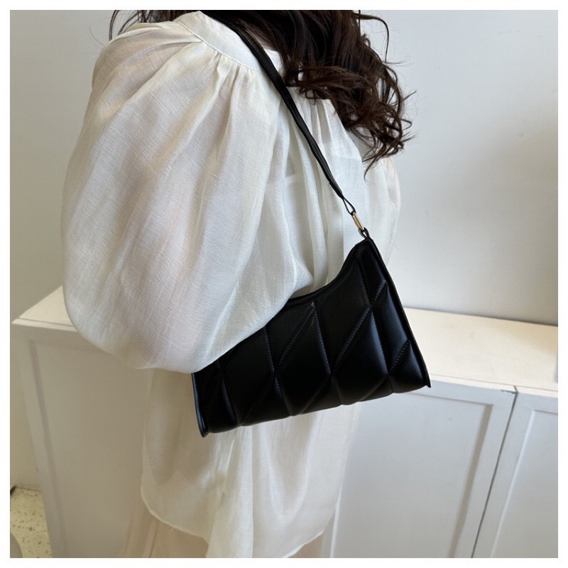 Solid Color Simple Shoulder Bag Armpit Bag Trendy Casual Commuting ...