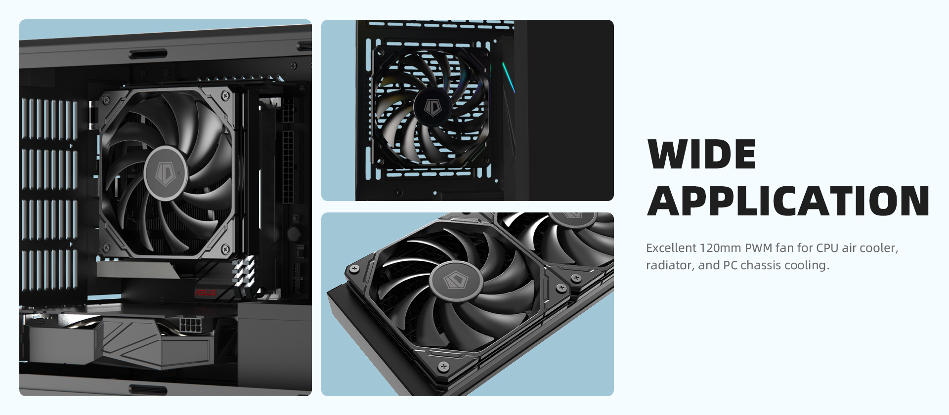 ID-COOLING TF-12015 12cm Casing Thin Fan ( 15mm ) 4pin PWM Black SLIM ...