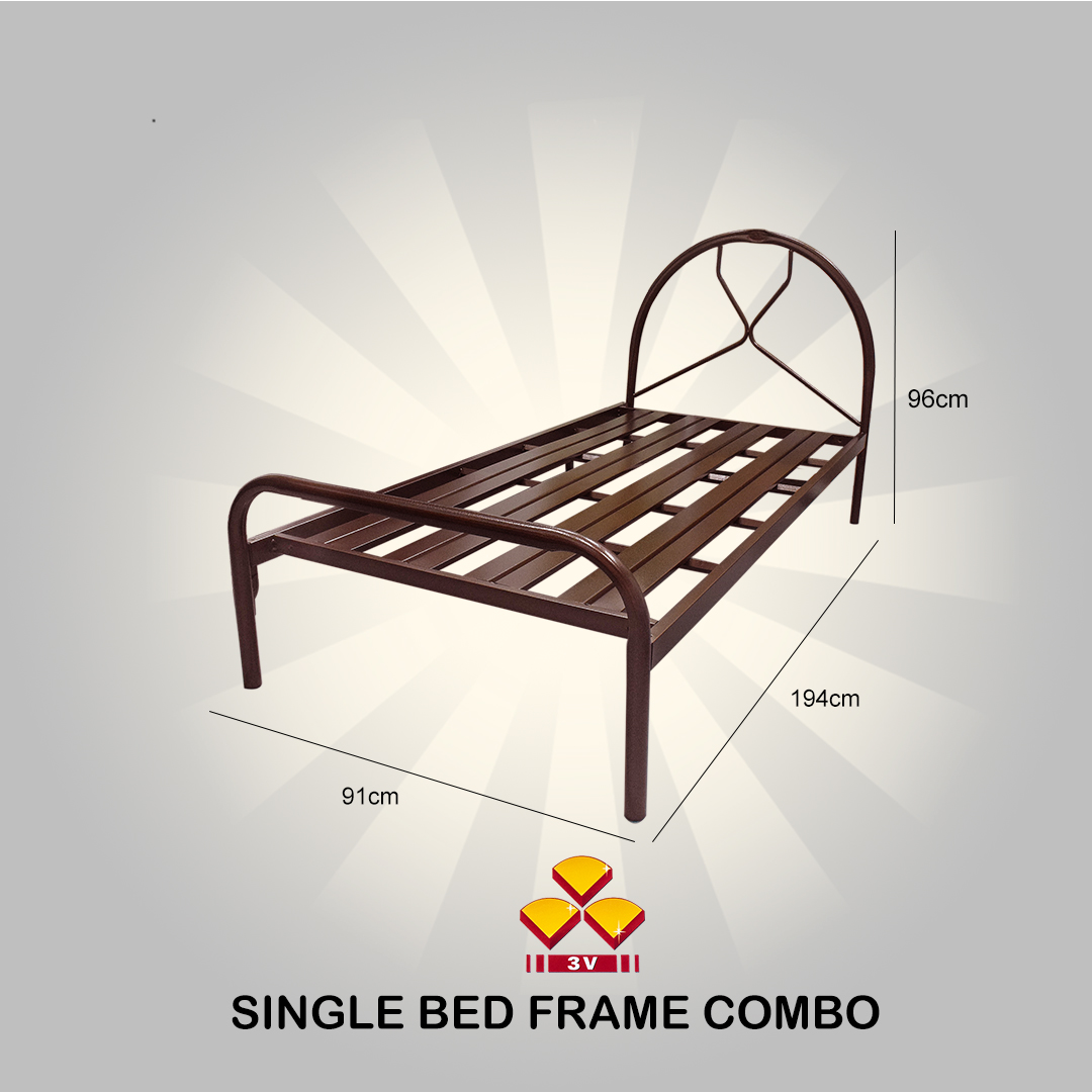 EE HOME 3V Single Size Metal Super Base Bed Frame With Pull Out Bed ...