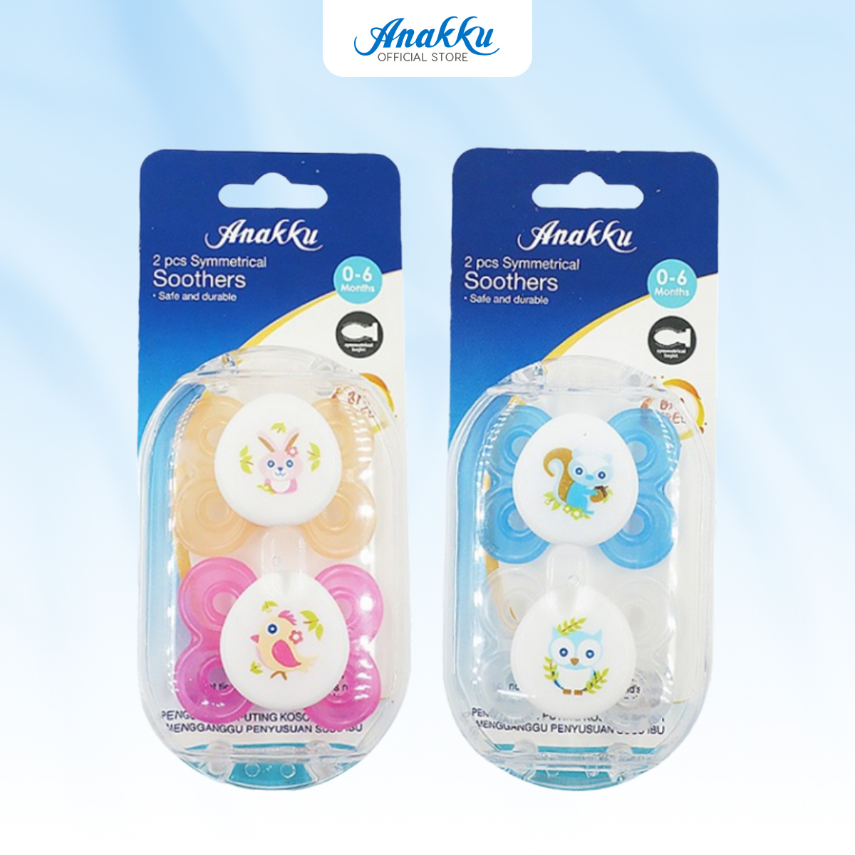 Anakku 2pcs Air-Flo Symmetrical Soother Baby Pacifier - Puting Bayi Air ...
