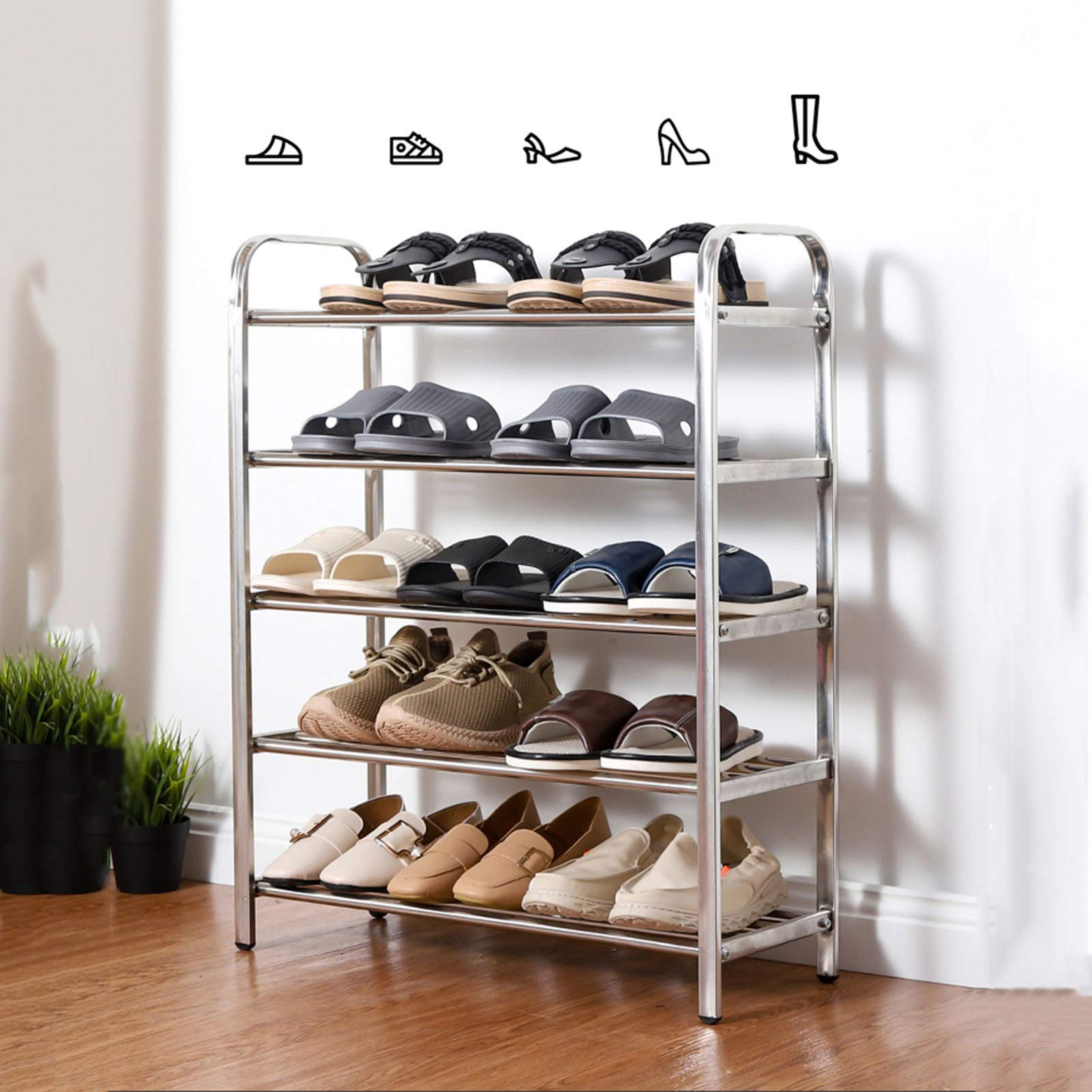 Innohut Multilayer Stainless Steel Shoe Rack Rak Kasut Bertingkat Shelf ...