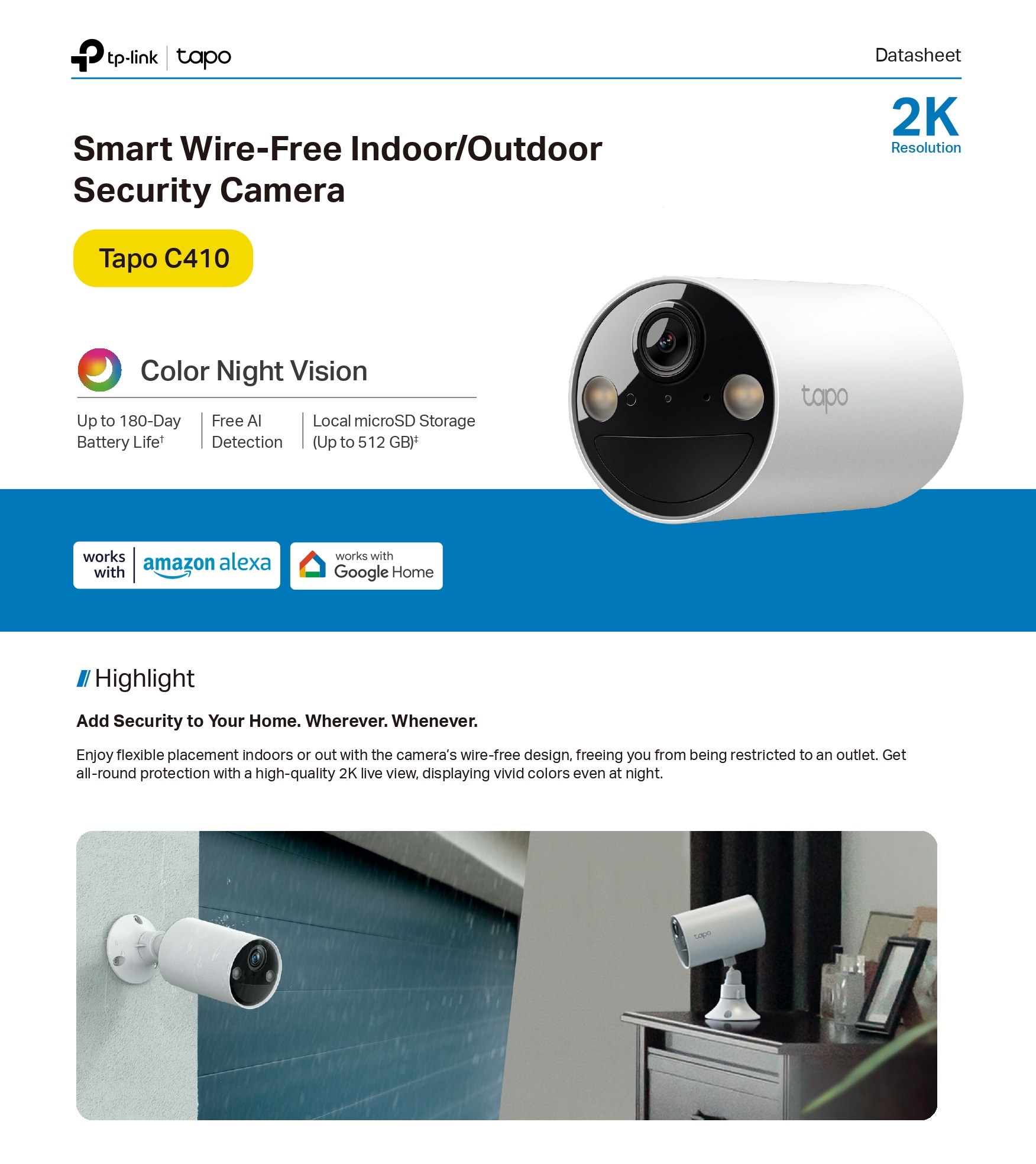 TP-LINK TAPO C410 / TAPO C410 KIT (SOLAR-POWERED) SMART WIRE-FREE 2K ...