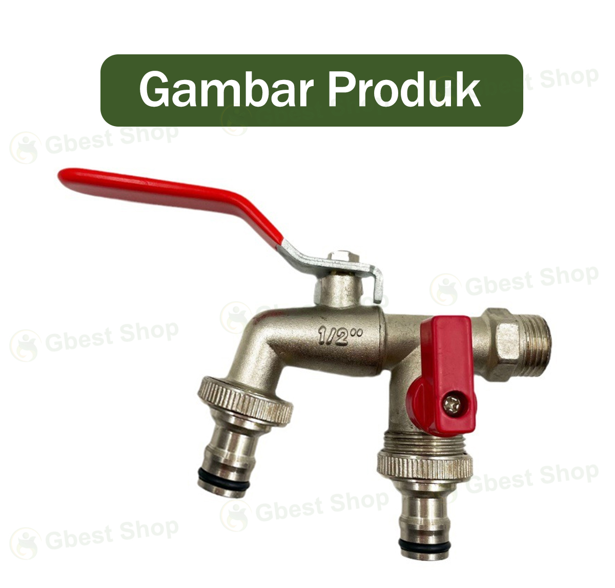 Two Way Faucet Double water outlet faucet Tap One in two out garden ...