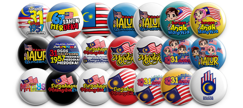 2024 UPDATED Button Badges Doodle Merdeka Malaysia Madani Jalur ...