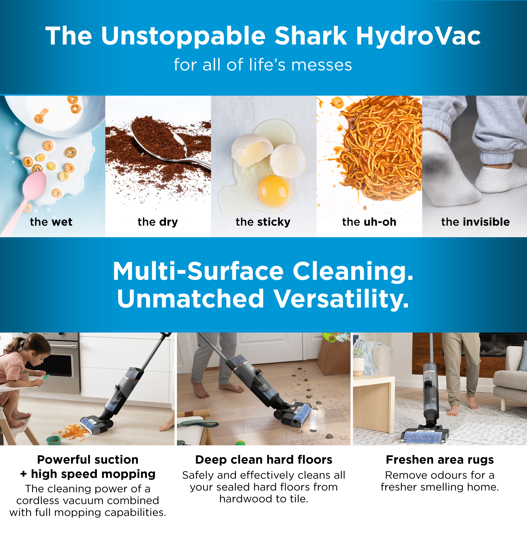 Shark Hydrovac Multi Surface Wet & Dry LED Display Cordless Vacuum ...