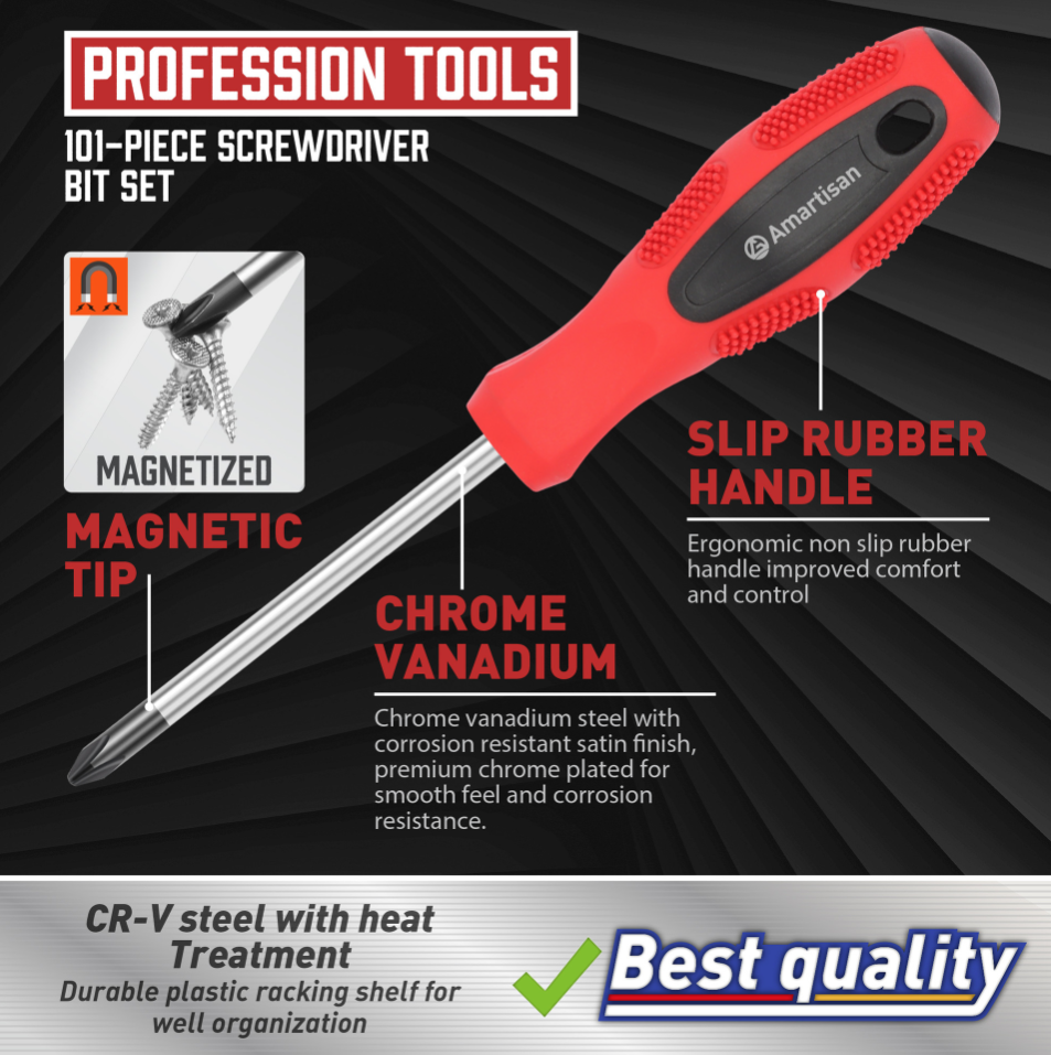 100Pcs Screwdriver Bits Set Multifunctional Torx Star Pozi Cross Philip ...