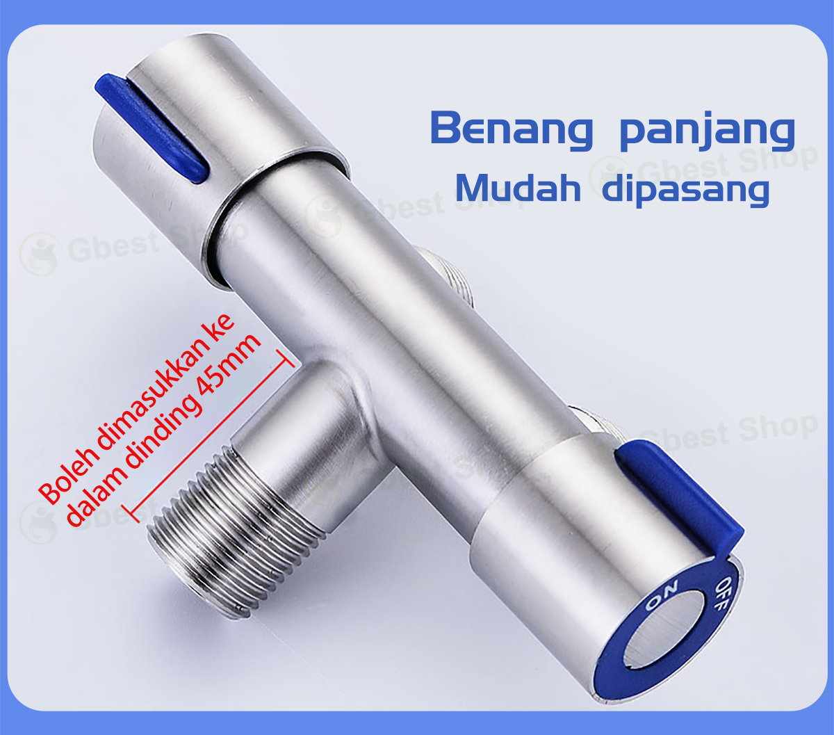 Stainless Steel Two way Angle Valve Kitchen Bathroom Toilet double head ...
