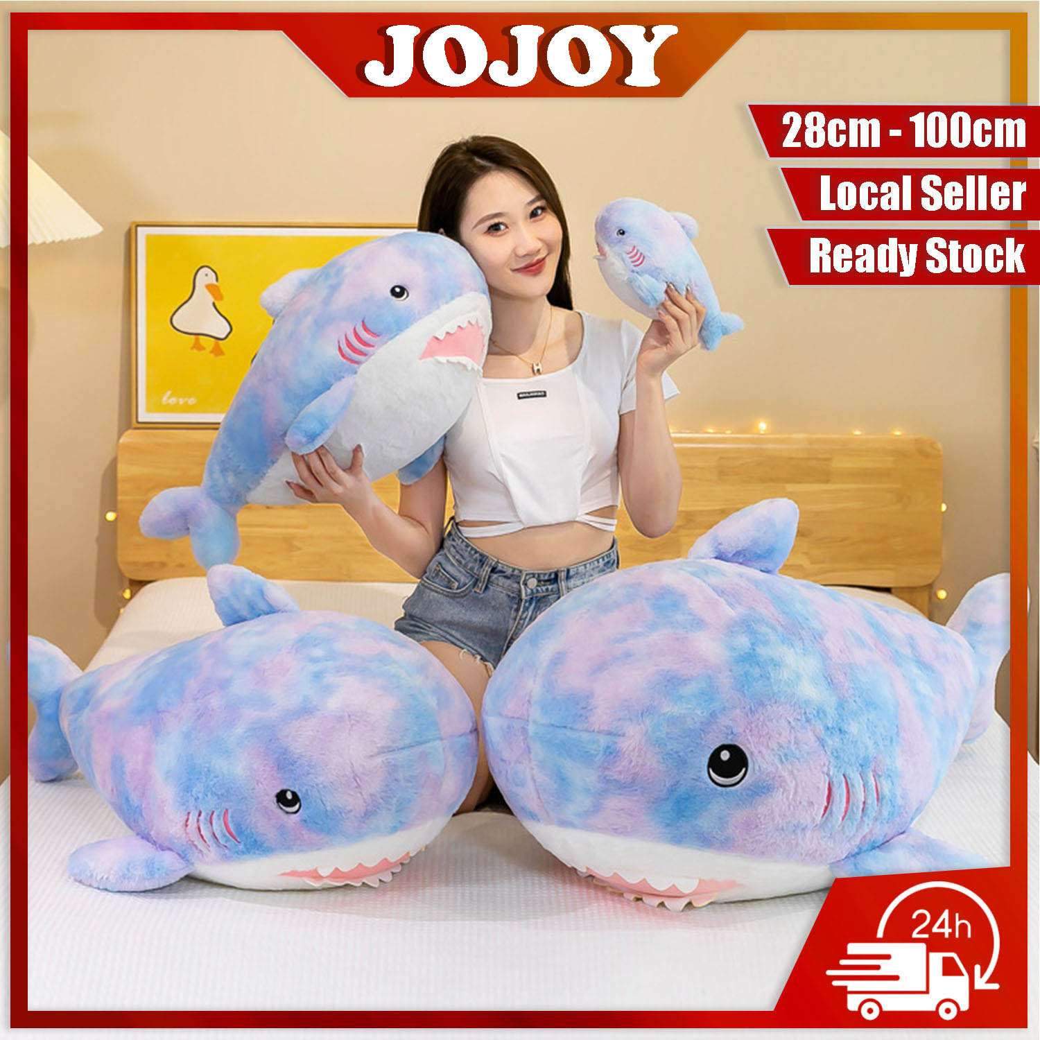 JOJOY (M'SIA READY STOCK) Rainbow Shark Soft Plush Stuffed Toy Stuff ...
