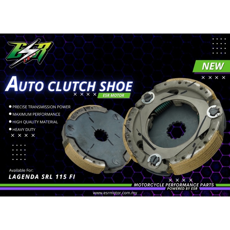 ESR MOTOR AUTO CLUTCH SHOE LC135 4S WAVE125 EX5 LAGENDA 115FI 100% ...