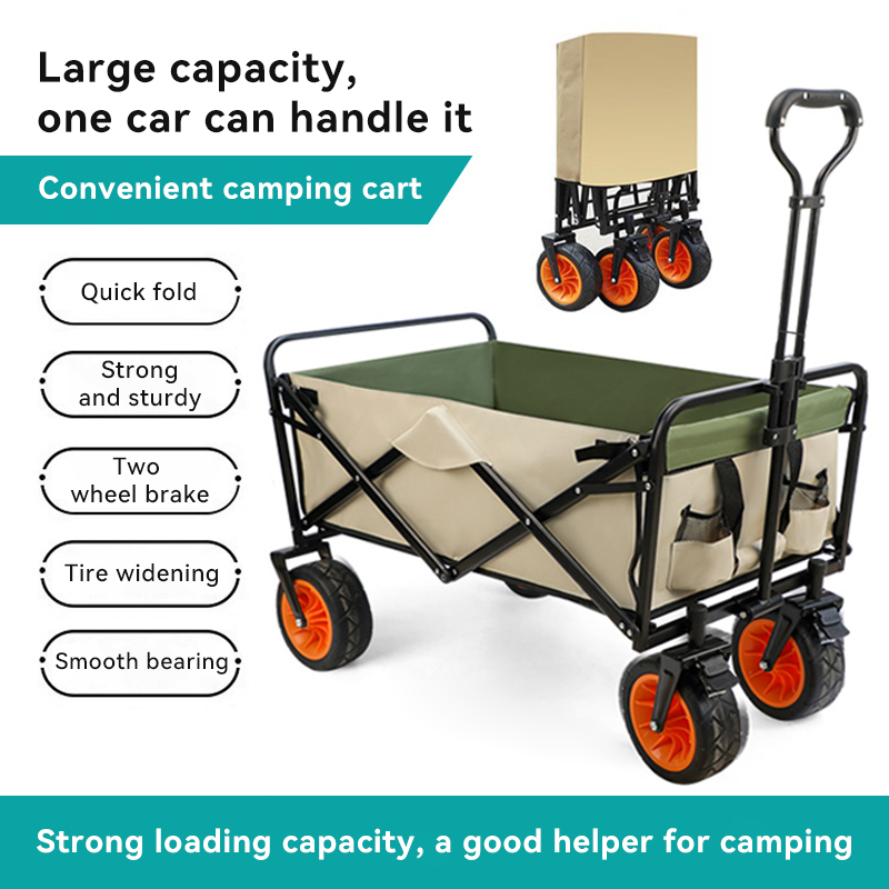 Outdoor wagon Trolley 5'/8'inch Wagon Foldable Cart Beach Shopping ...